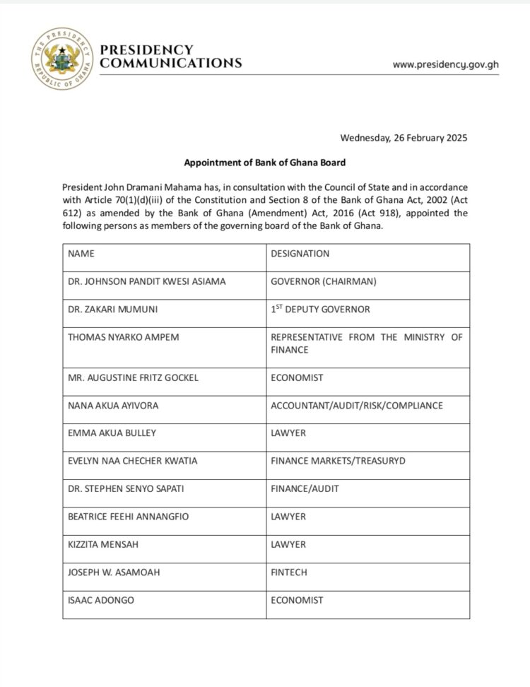 Isaac Adongo appointed as Board Member of Bank of Ghana - Plan B 104.5 FM